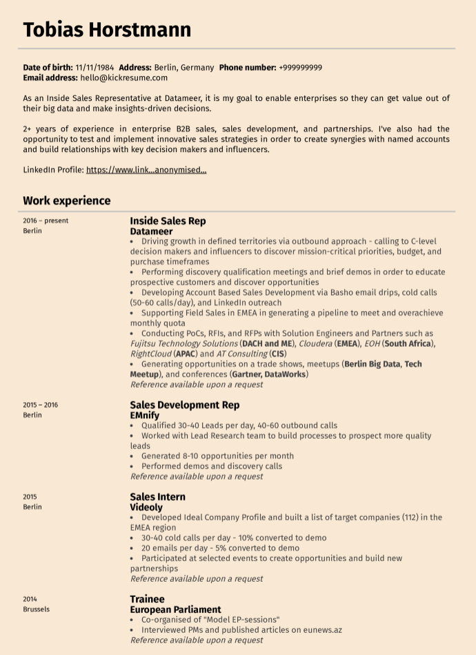 Sdr Resume Template Sdr Resume Template